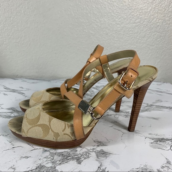 Coach | Shoes | Coach Wendelle Womens Ankle Strap Open Toe Heel | Poshmark